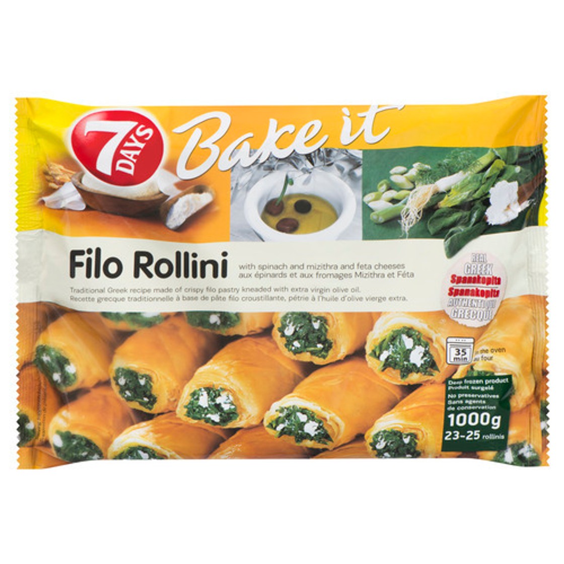 7Days Bake It Filo Rollini 1 kg (frozen) - Voilà Online Groceries & Offers