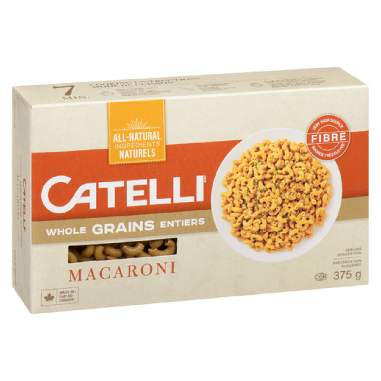 Catelli Pasta Whole Grains Macaroni 375 g - Voilà Online Groceries & Offers