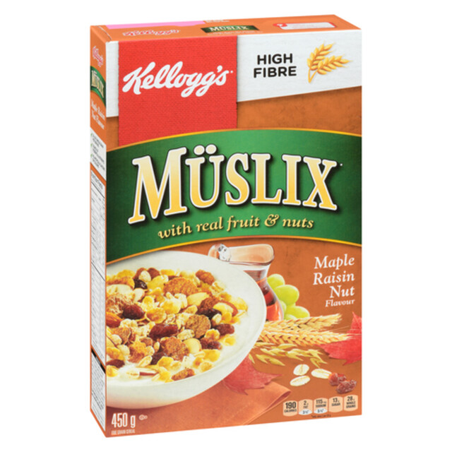 Kellogg's Muslix Cereal Maple Raisin Nut 450 g - Voilà Online Groceries ...