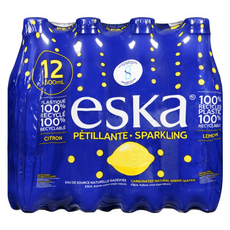 Eska Sparkling Carbonated Natural Spring Water Lemon 12 x 500 ml ...