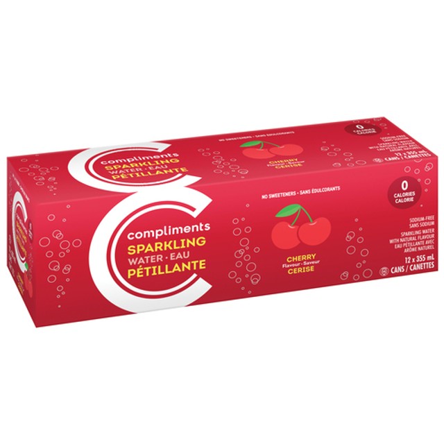 Compliments Sparkling Water Cherry 12 x 355 ml (cans) - Voilà Online ...