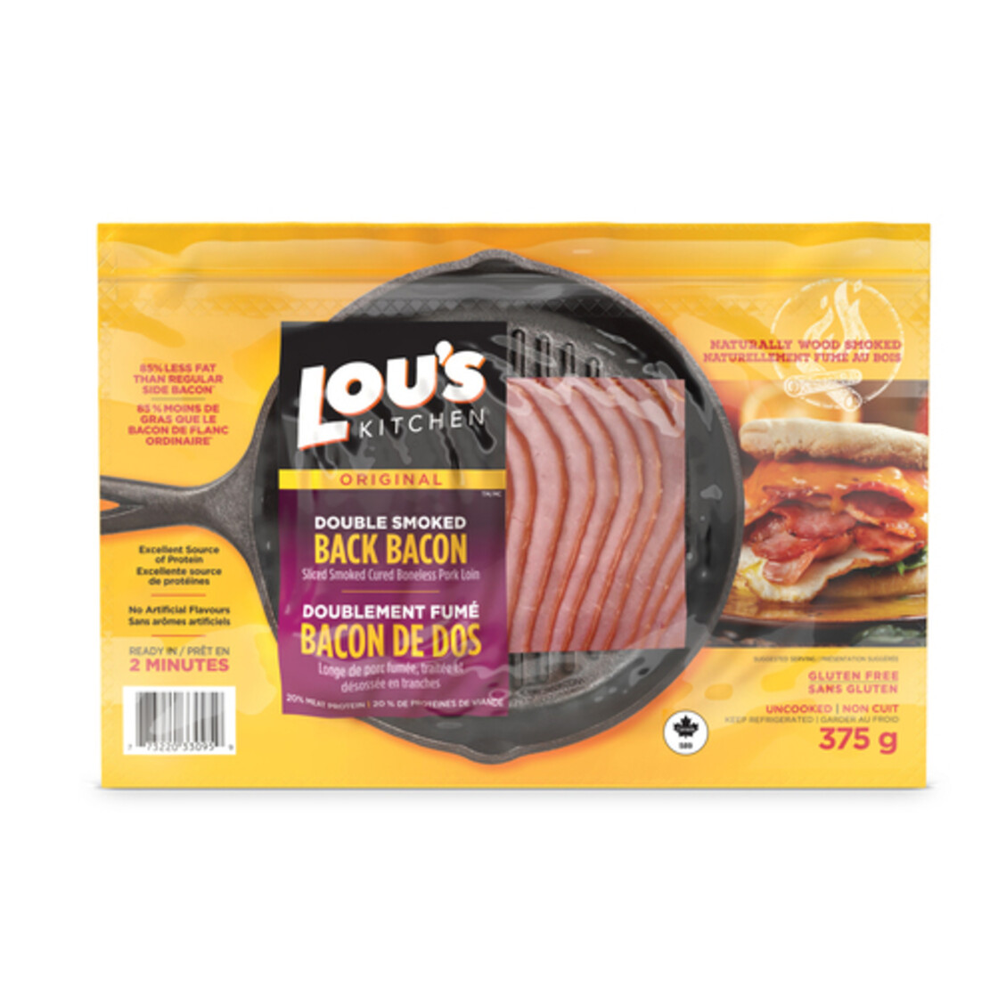 Lou's Quick And Easy Sliced Bacon Traditional 375 g - Voilà Online ...