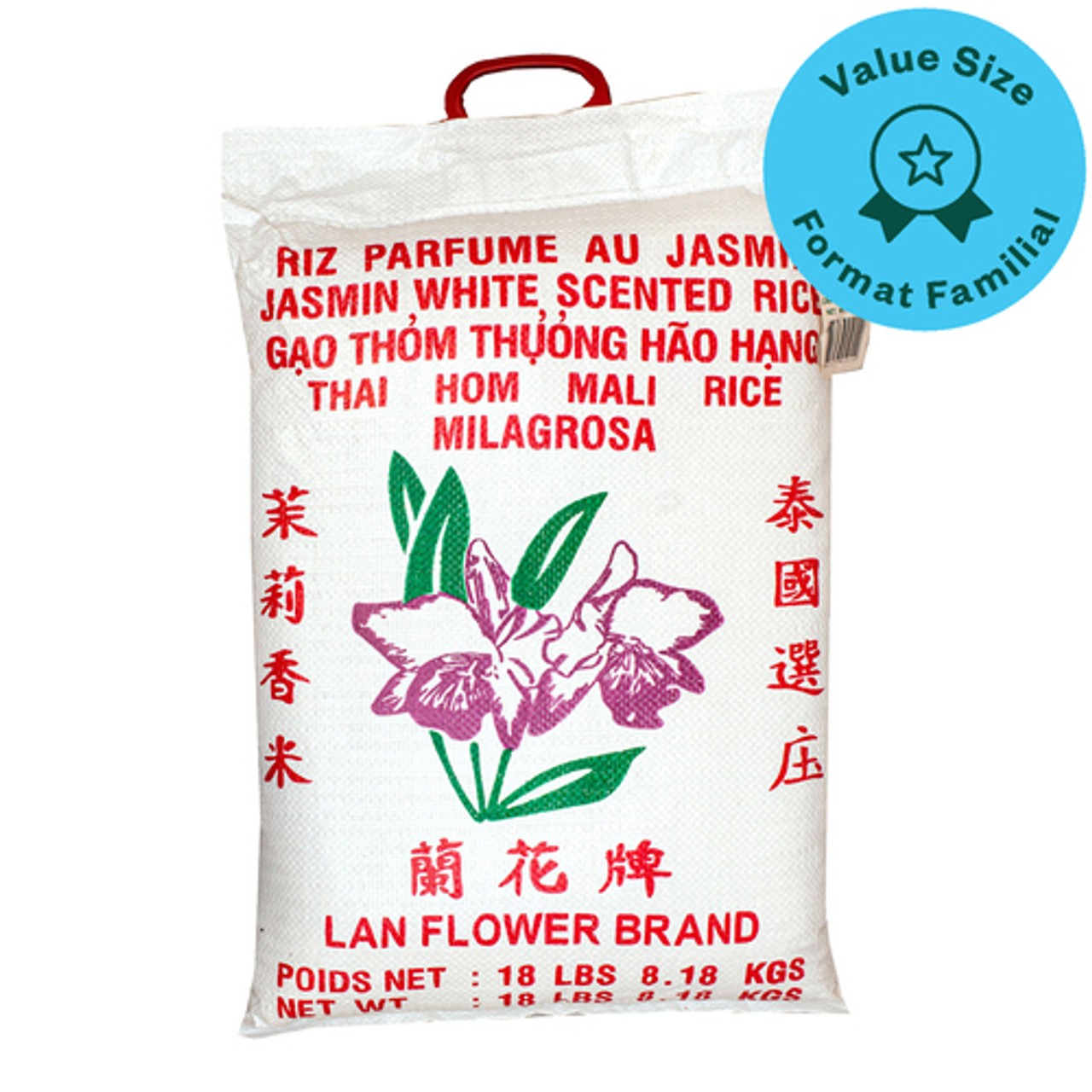 Lan Flower Jasmin Rice Thai Hom Mali Value Size 8 kg - Voilà Online ...