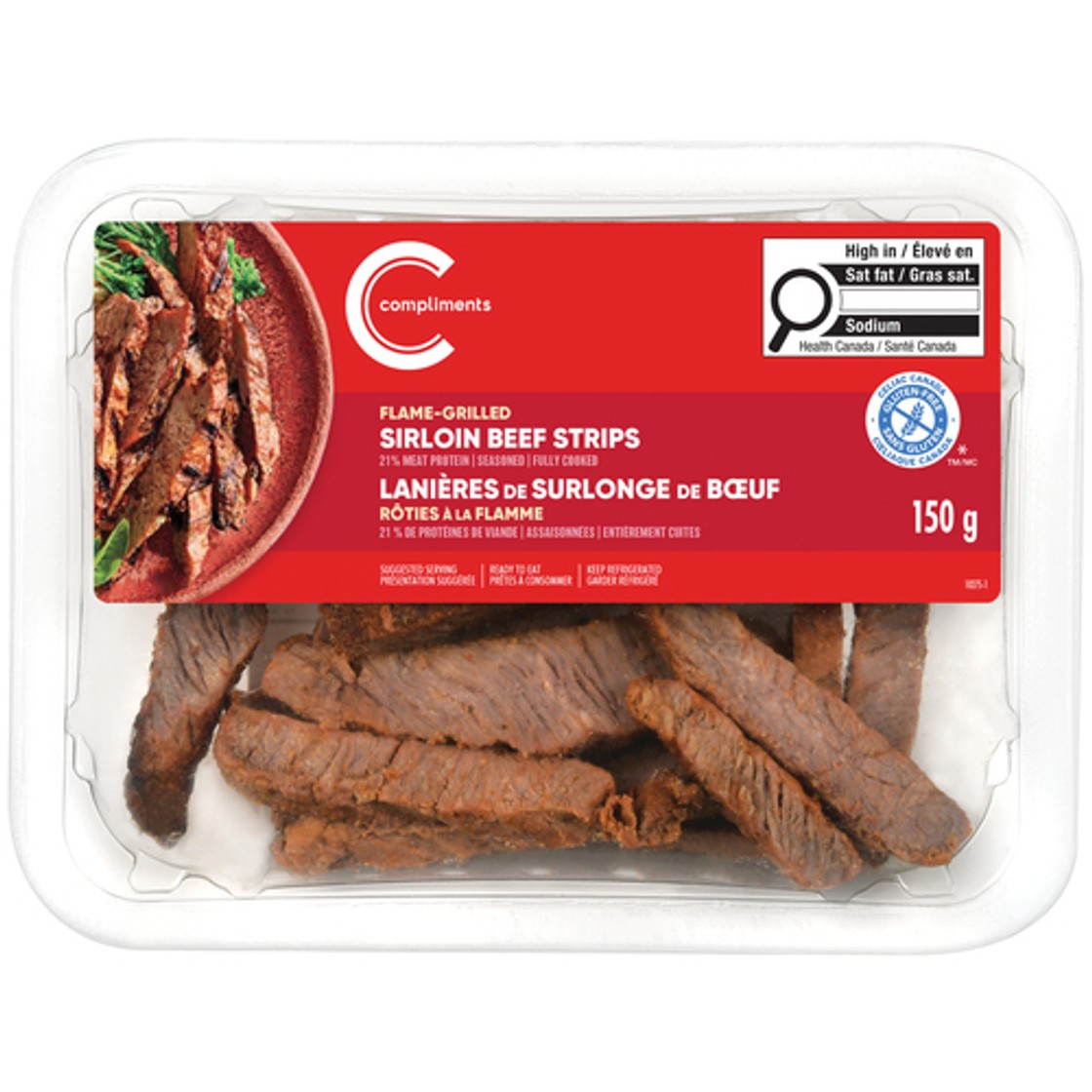Compliments Sirloin Beef Strips Flame Grilled 150 g - Voilà Online ...