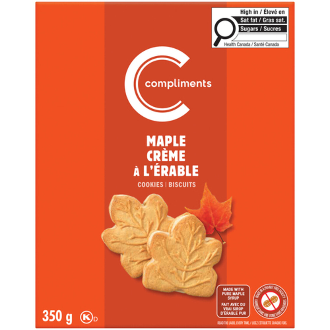 Compliments Peanut-Free Cookies Maple Cream 350 g - Voilà Online ...