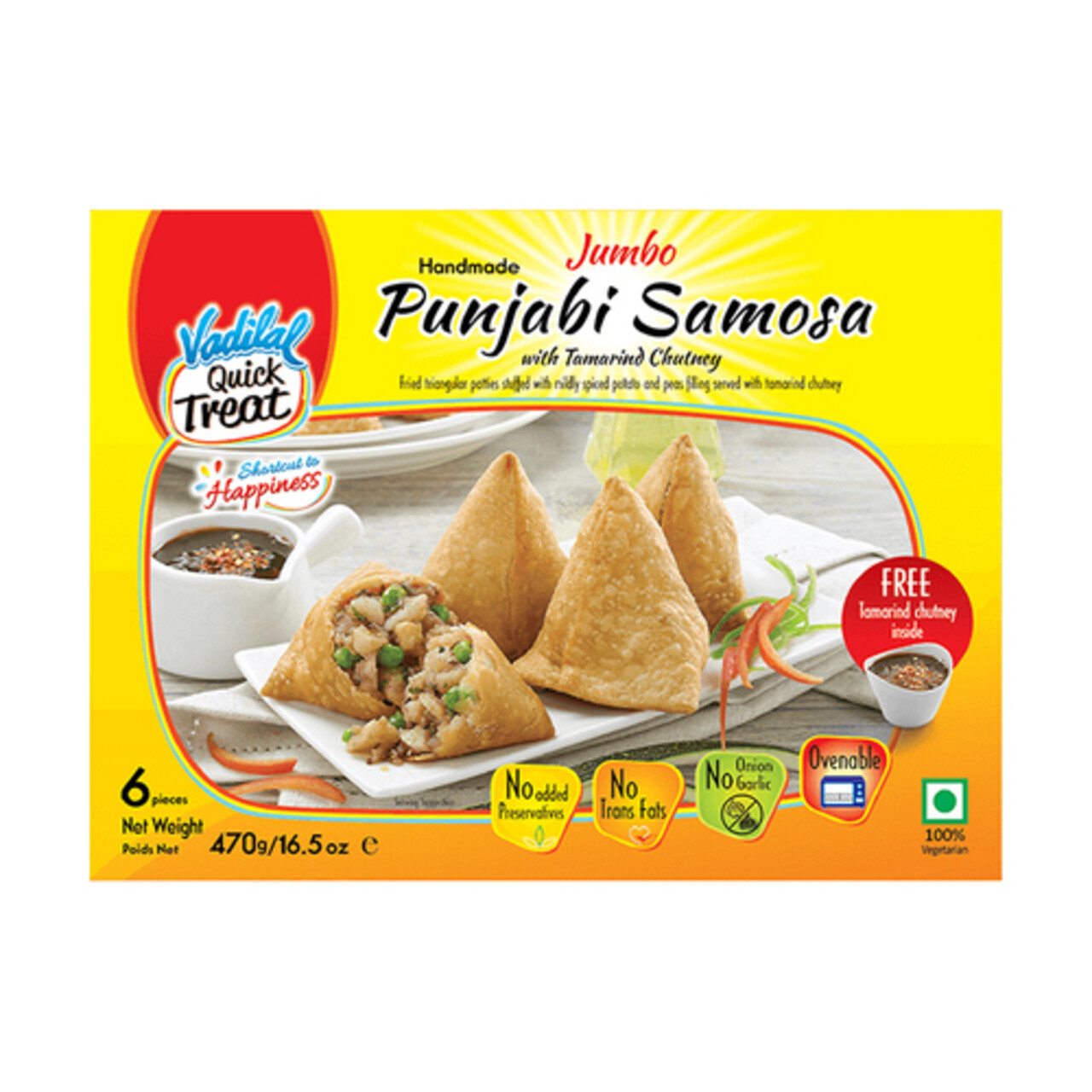 Vadilal Frozen Punjabi Samosa 470 g - Voilà Online Groceries & Offers