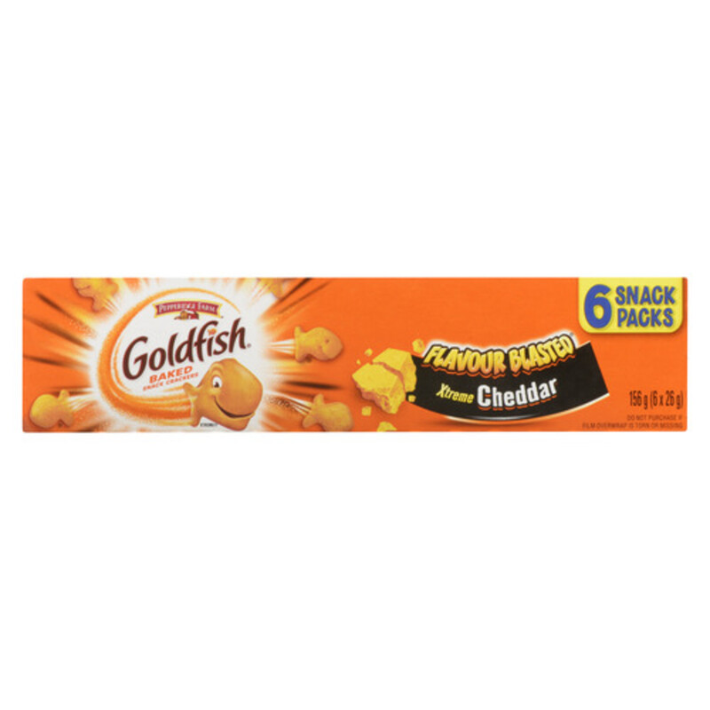 Pepperidge Farm Baked Goldfish Crackers Extreme Cheddar 6 x 26 g ...