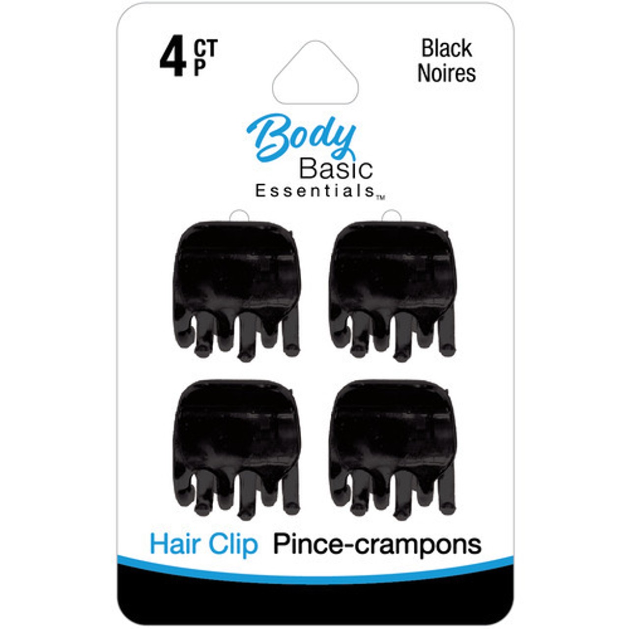 Body Basic Essentials Hair Clips Small Black 4 Count 1 EA - Voilà ...