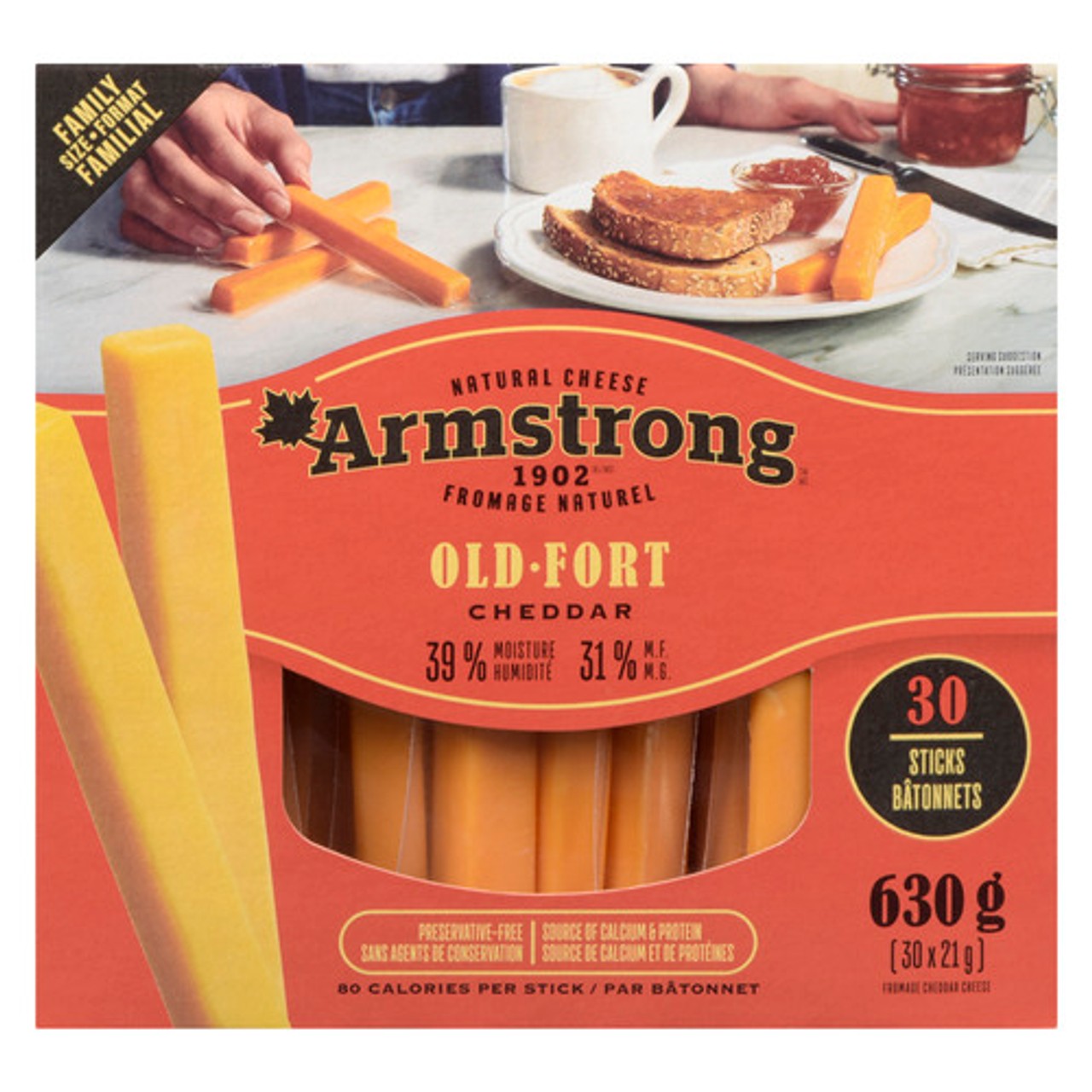 Armstrong Old Yellow Cheddar Cheese Sticks 630 g - Voilà Online ...