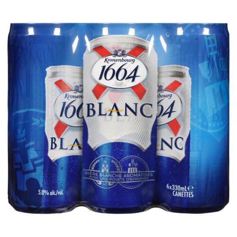 Kronenbourg 1664 White Slim Beer 5.5 % Alcohol 6 x 330 ml (cans ...