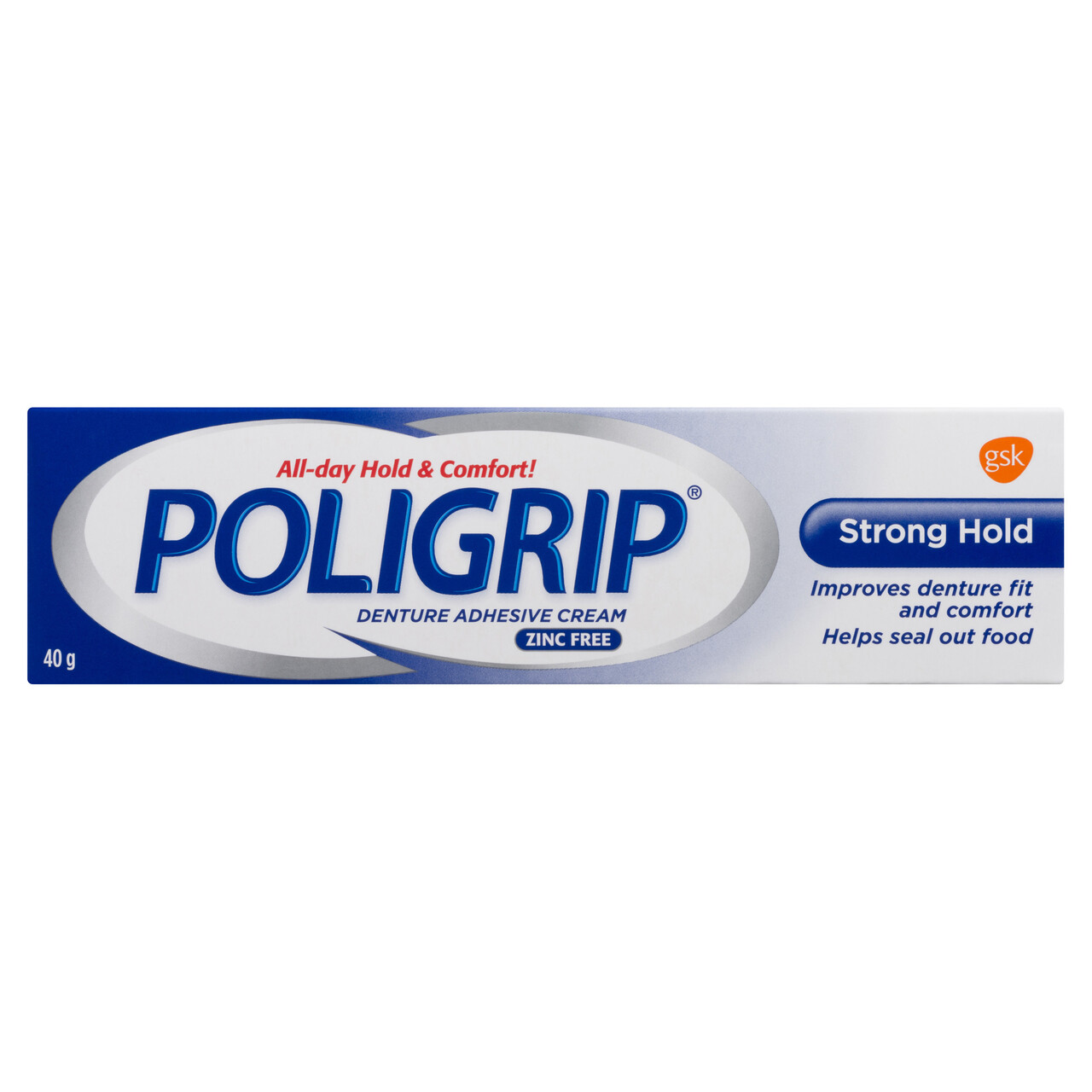 Poligrip Strong Hold Denture Adhesive 40 g - Voilà Online Groceries ...