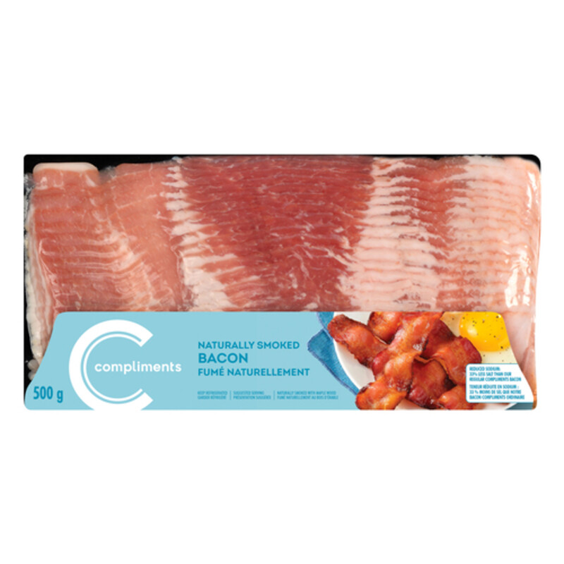 Compliments Less Salt Naturally Smoked Bacon 500 g - Voilà Online ...