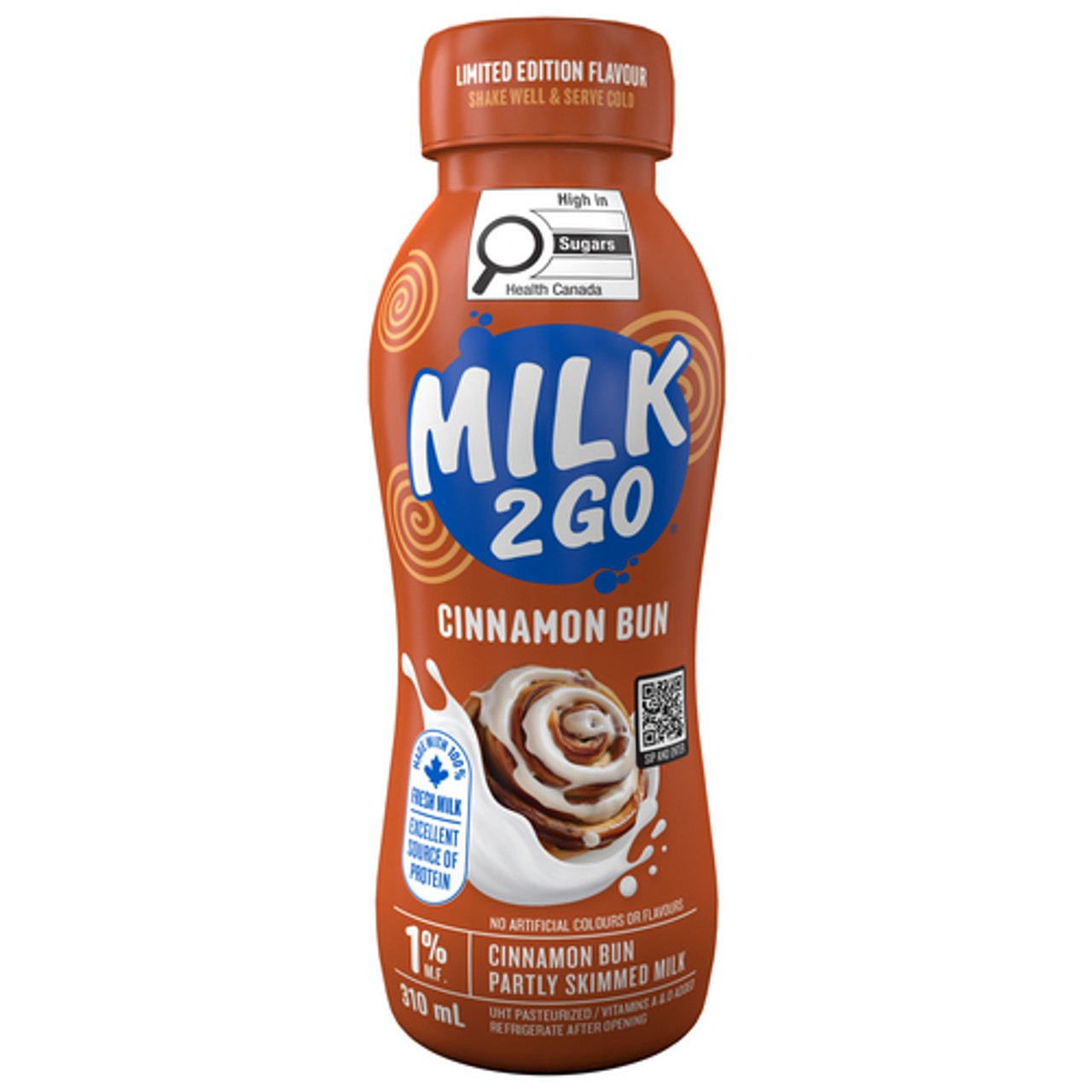 Milk 2 Go 1% Milk Partly Skimmed Limited Edition Cinnamon Bun 310 ml ...