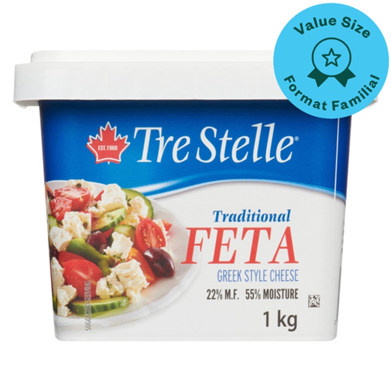 Tre Stelle Traditional Feta Cheese 1 Kg - Voilà Online Groceries & Offers