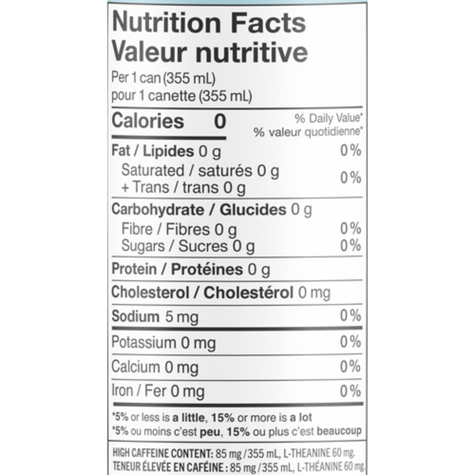 WakeWater Caffeinated Sparkling Water Lemon 355 ml (can) - Voilà Online Groceries & Offers