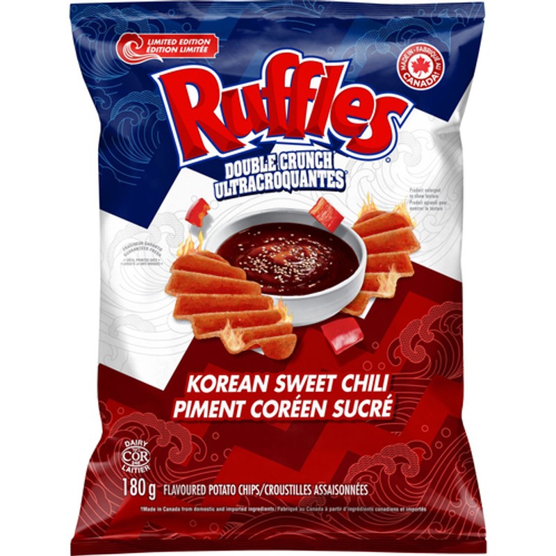 Ruffles Potato Chips Double Crunch Korean Sweet Chili Flavoured 180 g ...