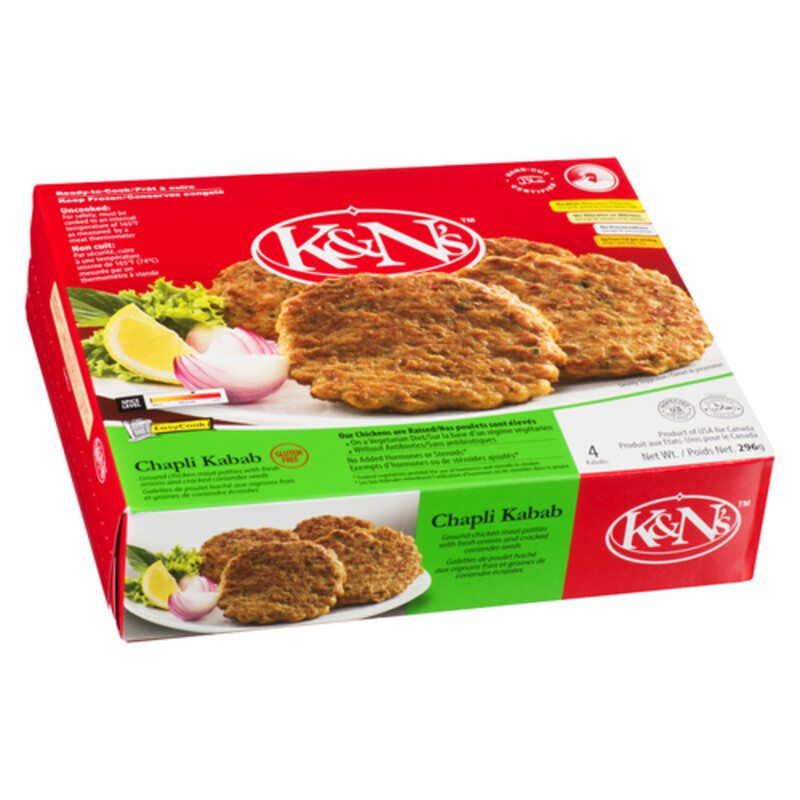 K&N's Gluten-Free Chapli Kabab 296 g (frozen) - Voilà Online Groceries ...