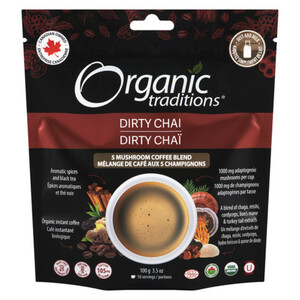 Organic Traditions Organic Instant Coffee 5 Mushroom Blend Dirty Chai 100 g - Voilà Online ...