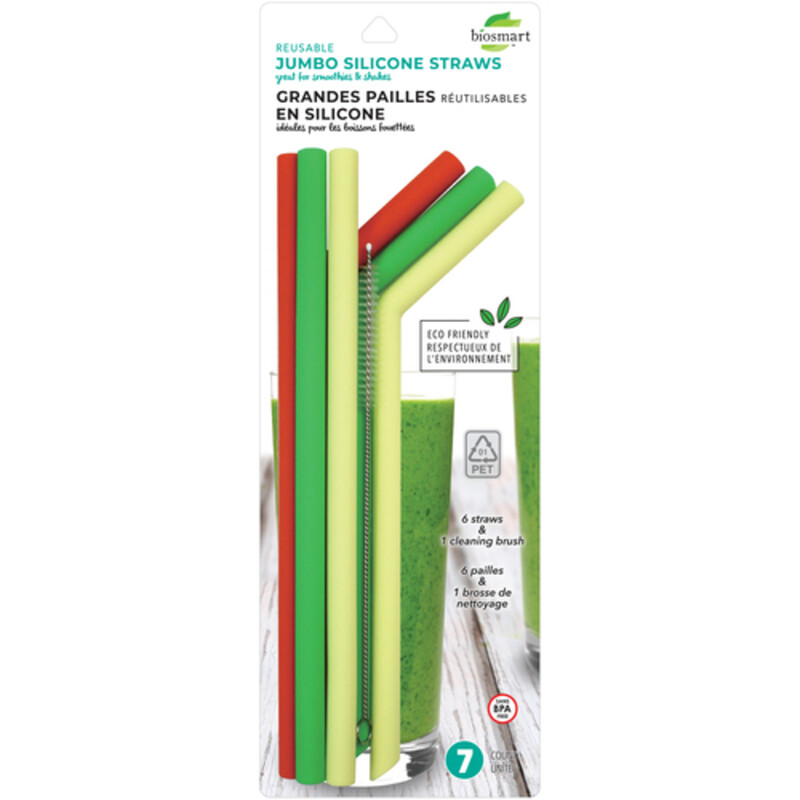Biosmart Reusable Silicone Straws Jumbo 6 Count - Voilà Online ...