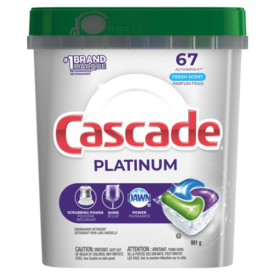 Cascade Platinum Dishwasher Detergent Pouch With Liquid And Powder 67 ...