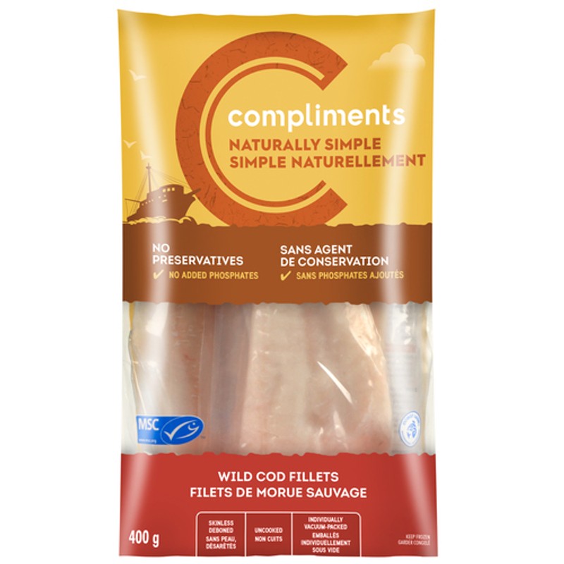Compliments Naturally Simple Frozen Wild Cod Fillets 400 g - Voilà ...
