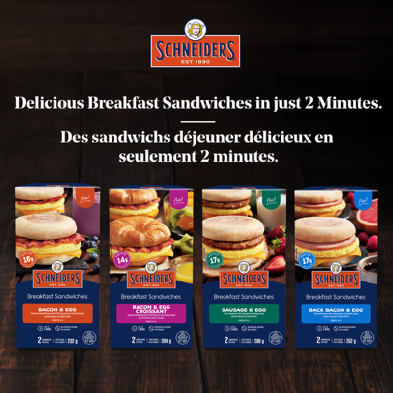 Schneiders Breakfast Sandwiches Bacon & Egg 232 g - Voilà Online ...