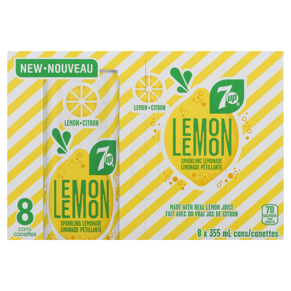 7Up Sparkling Lemonade Lemon Lemon 8 x 355 ml (cans) - Voilà Online ...