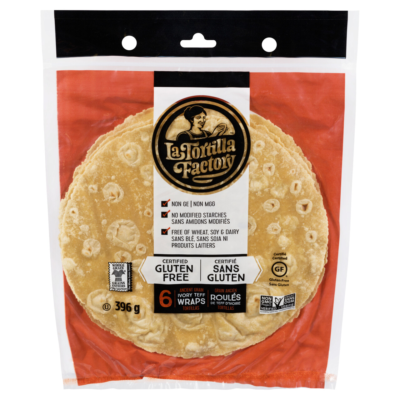 La Tortilla Factory Gluten-Free Wrap Ivory Teff 6 x 66 g - Voilà Online ...