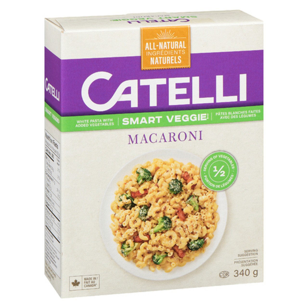 Catelli Smart Veggie Pasta Macaroni 340 g - Voilà Online Groceries & Offers