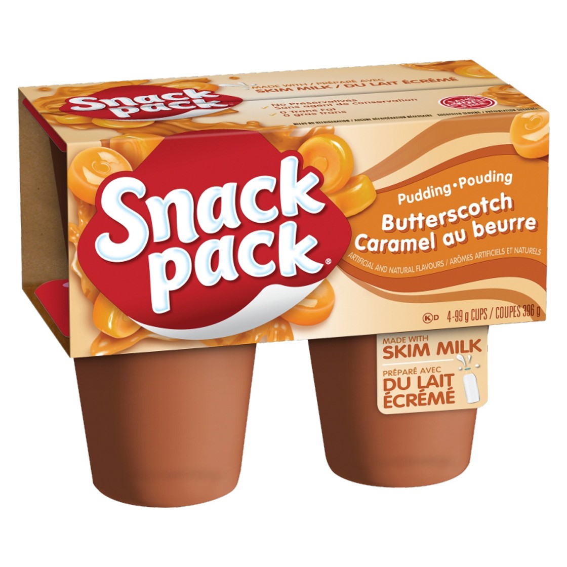Snack Pack Gluten-Free Pudding Butterscotch 4 x 99 g - Voilà Online ...