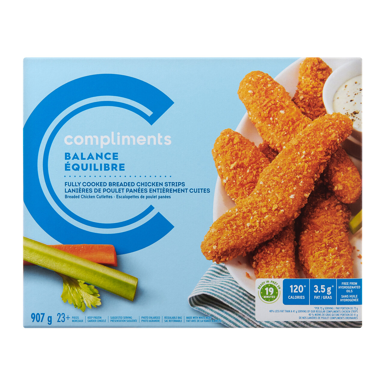 Compliments Frozen Balance Fully Cooked Chicken Strips 907 g - Voilà ...