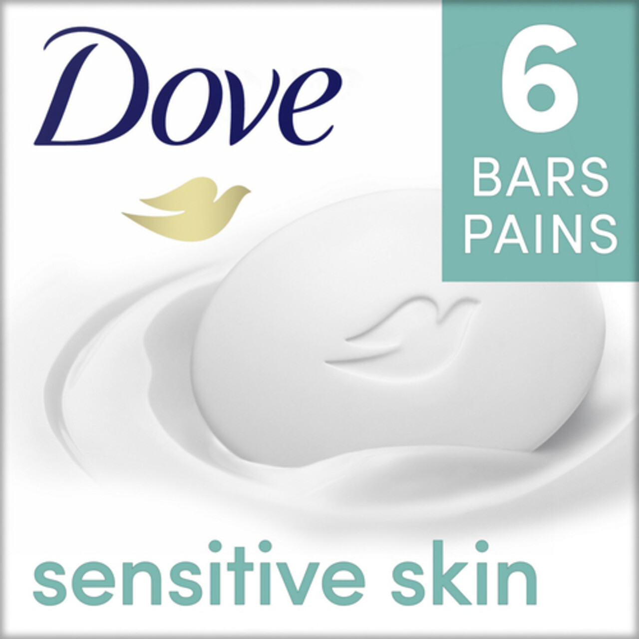 Dove Sensitive Skin Beauty Bar Hypoallergenic With ¼ Moisturizing Cream ...