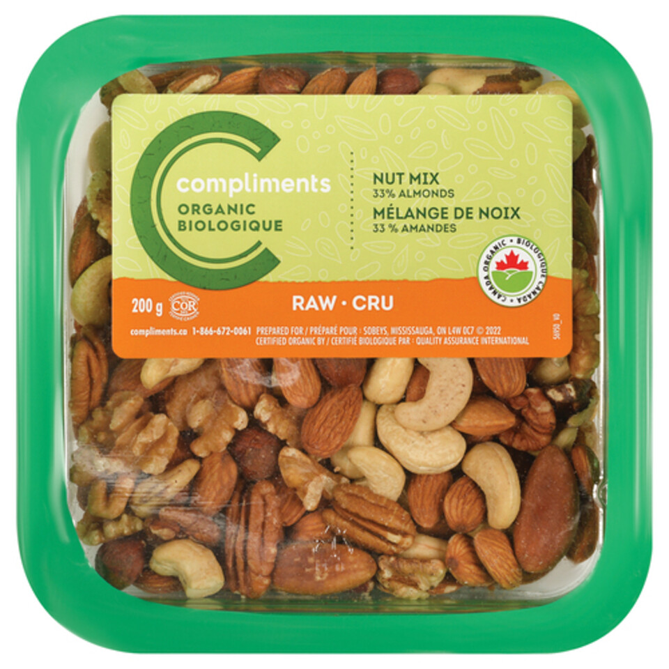 Compliments Organic Nut Mix Raw 200 g - Voilà Online Groceries & Offers
