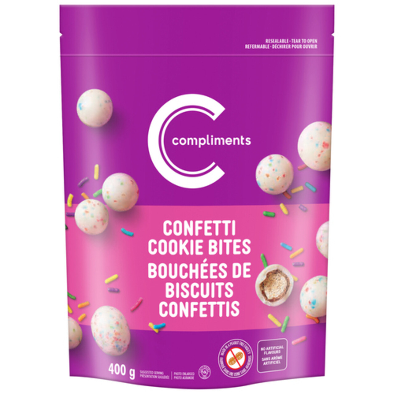 Compliments Confetti Cookies Bites White Chocolate 400 g - Voilà Online ...