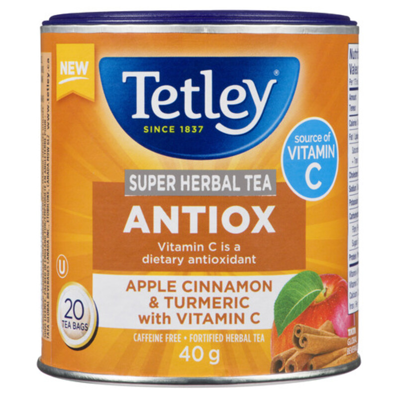 Tetley Tea Antiox Super Herbal Apple Cinnamon And Turmeric With Vitamin ...