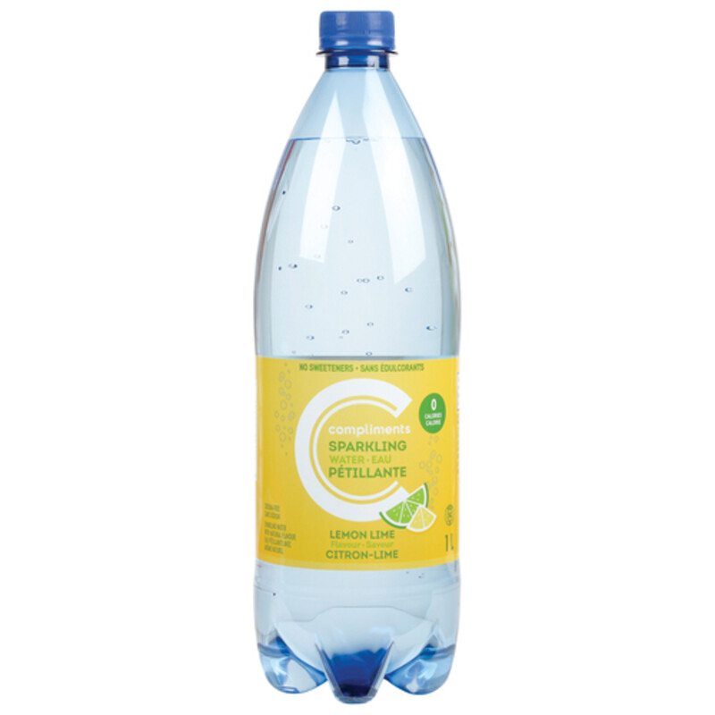 Compliments Sparkling Water Lemon Lime 1 L (bottle) - Voilà Online ...