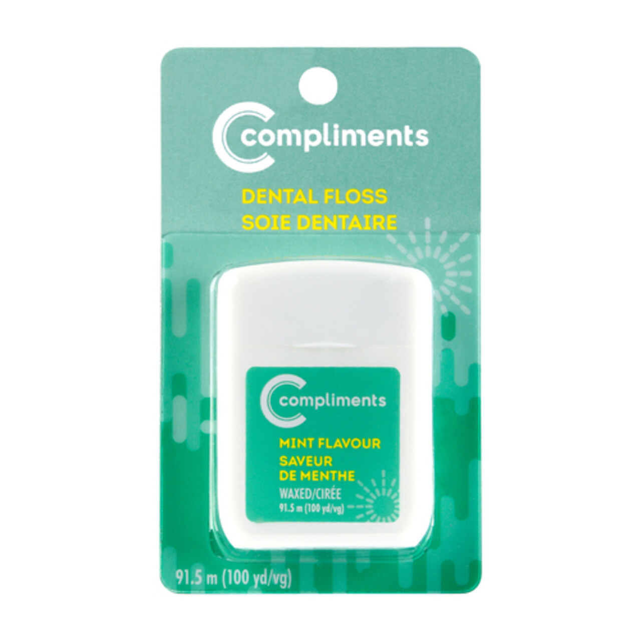 Compliments Waxed Floss Mint 100 Yards 91.44 m - Voilà Online Groceries ...