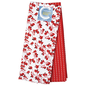 Compliments Tea Towel Holiday Holly 2 EA - Voilà Online Groceries & Offers