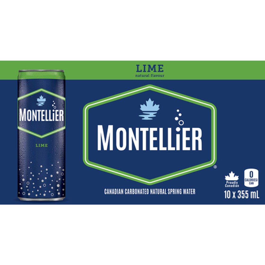 Montellier Carbonated Natural Spring Water Lime 10 x 355 ml (cans ...