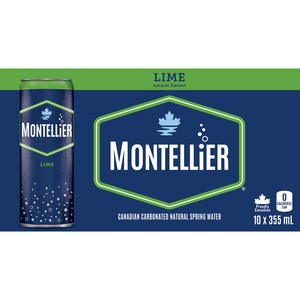 Montellier Carbonated Natural Spring Water Lime 10 x 355 ml (cans ...