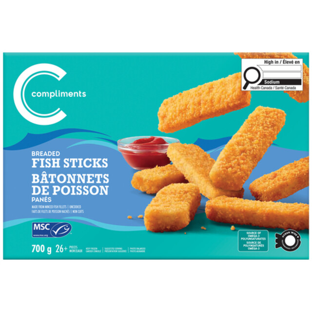 Compliments Frozen Fish Sticks Breaded 700 g - Voilà Online Groceries ...