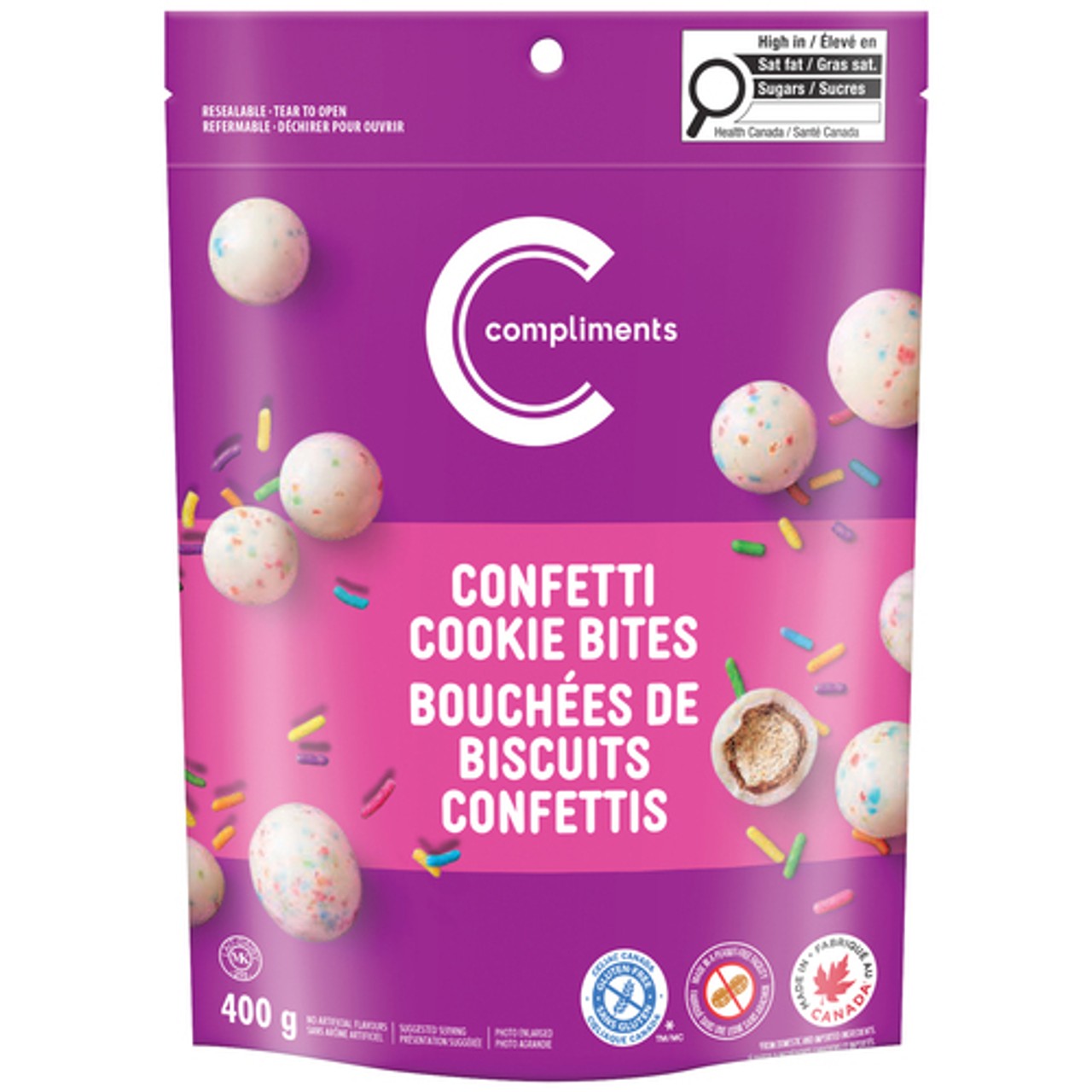 Compliments Confetti Cookies Bites White Chocolate 400 g - Voilà Online ...
