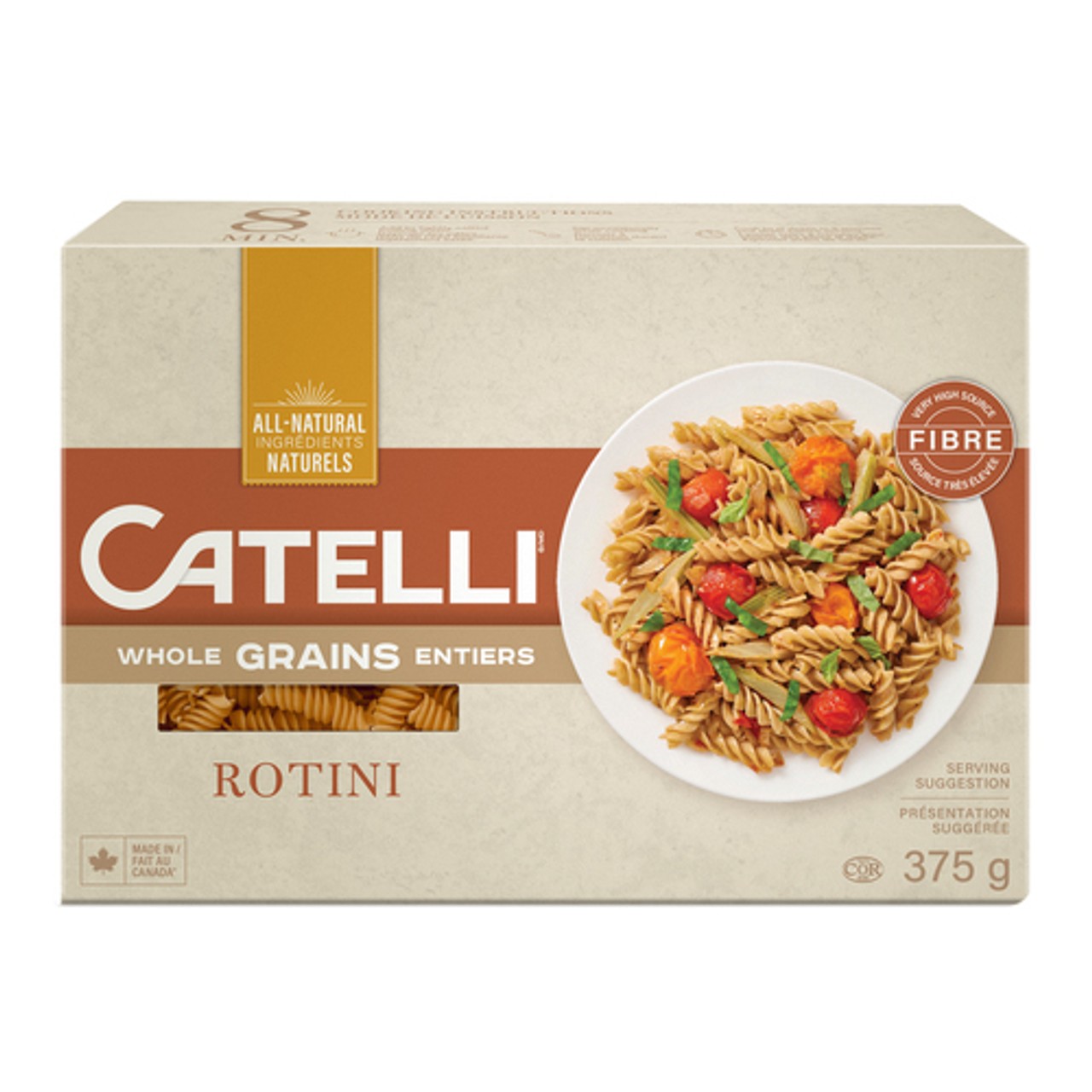 Catelli Pasta Whole Grains Rotini 375 g - Voilà Online Groceries & Offers