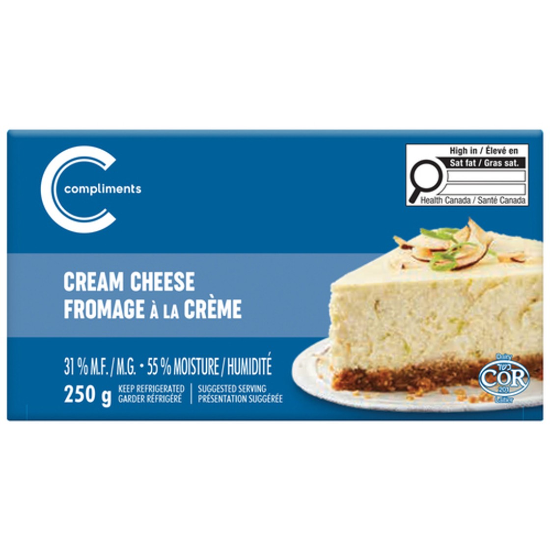 Compliments Cream Cheese Brick 250 g - Voilà Online Groceries & Offers