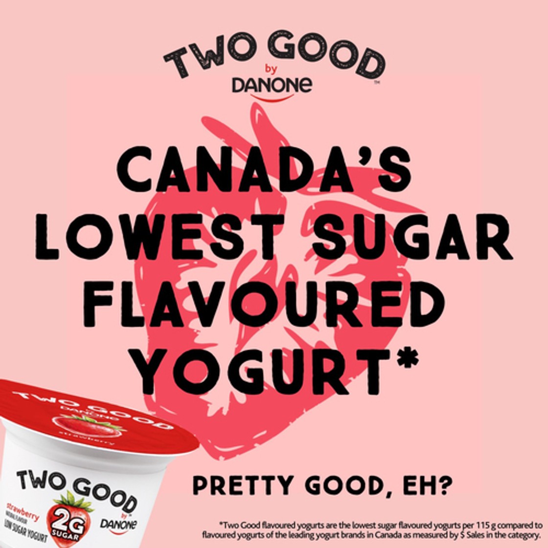 Two Good Low Sugar Yogurt Strawberry 2 g sugar 8 g protein 4 x 95 g ...