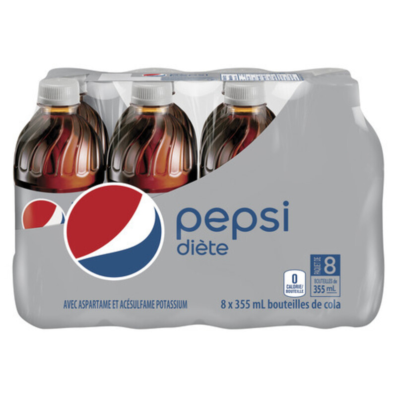 Pepsi Diet Pop 8 x 355 ml (bottles) - Voilà Online Groceries & Offers