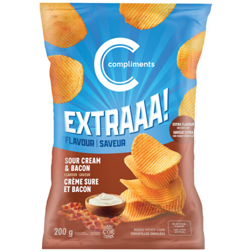 Compliments Extraaa! Ridged Potato Chips Sour Cream & Onion 200 g ...