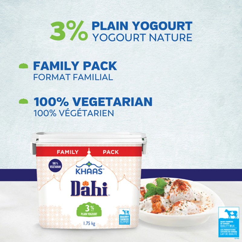 Khaas Dahi 3% Yogurt Plain Family Pack 1.75 kg - Voilà Online Groceries ...