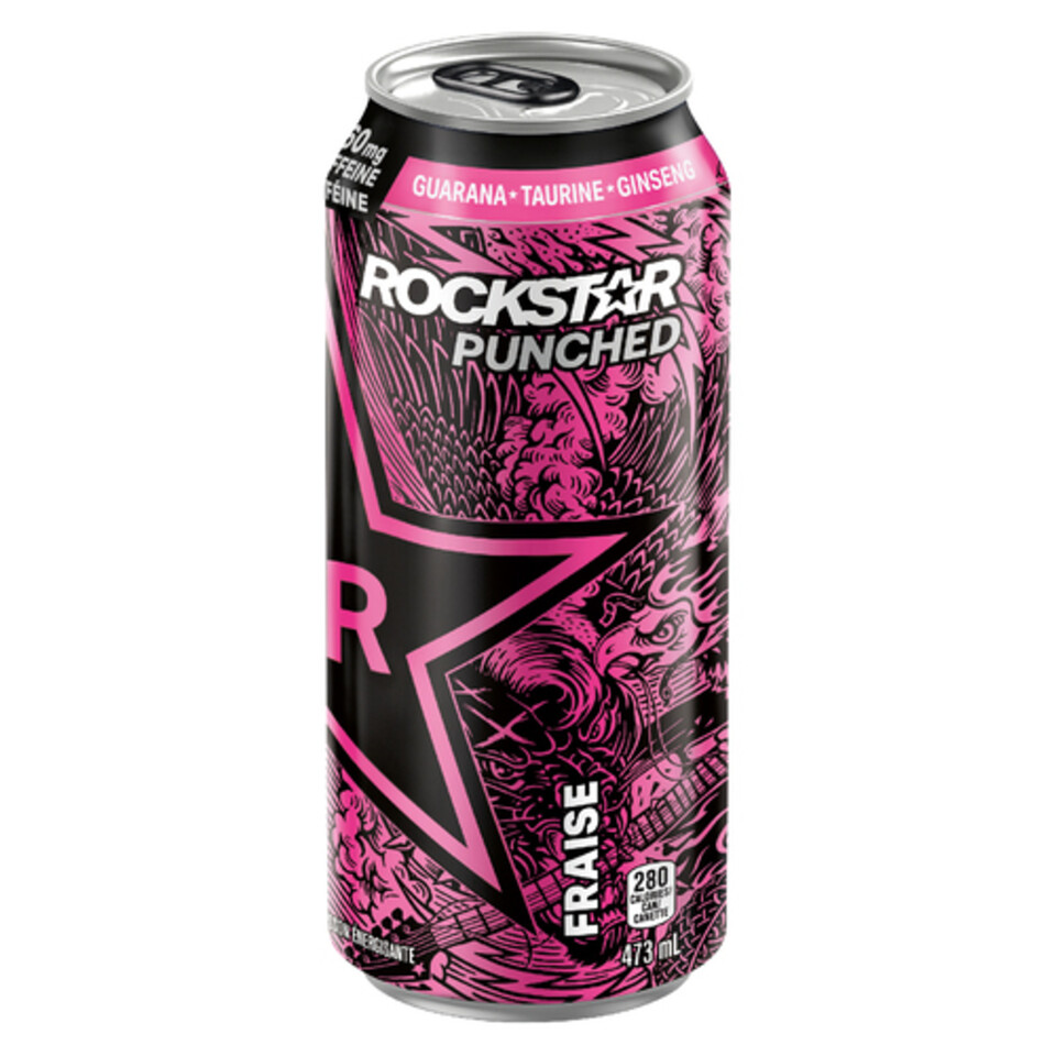Rockstar Punched Energy Drink Strawberry 473 ml (can) - Voilà Online ...