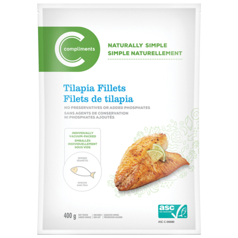 Compliments Naturally Simple Frozen Tilapia Fillets 400 g - Voilà ...